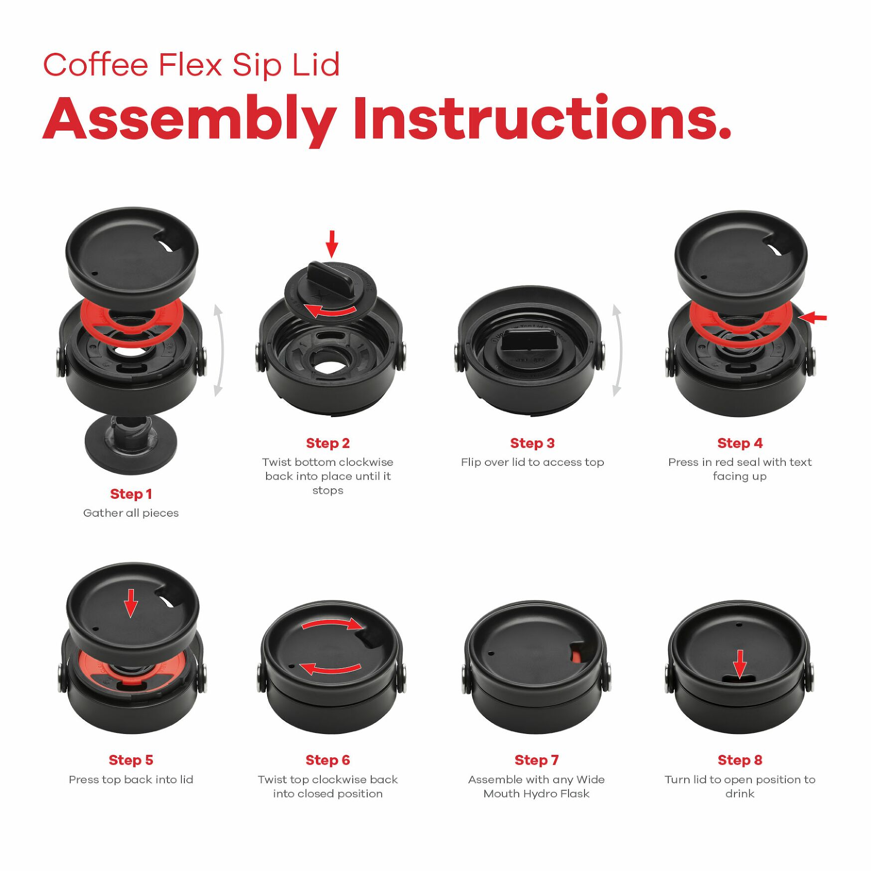 Wide Mouth Flex Sip Lid Black – hydroflask.com.au